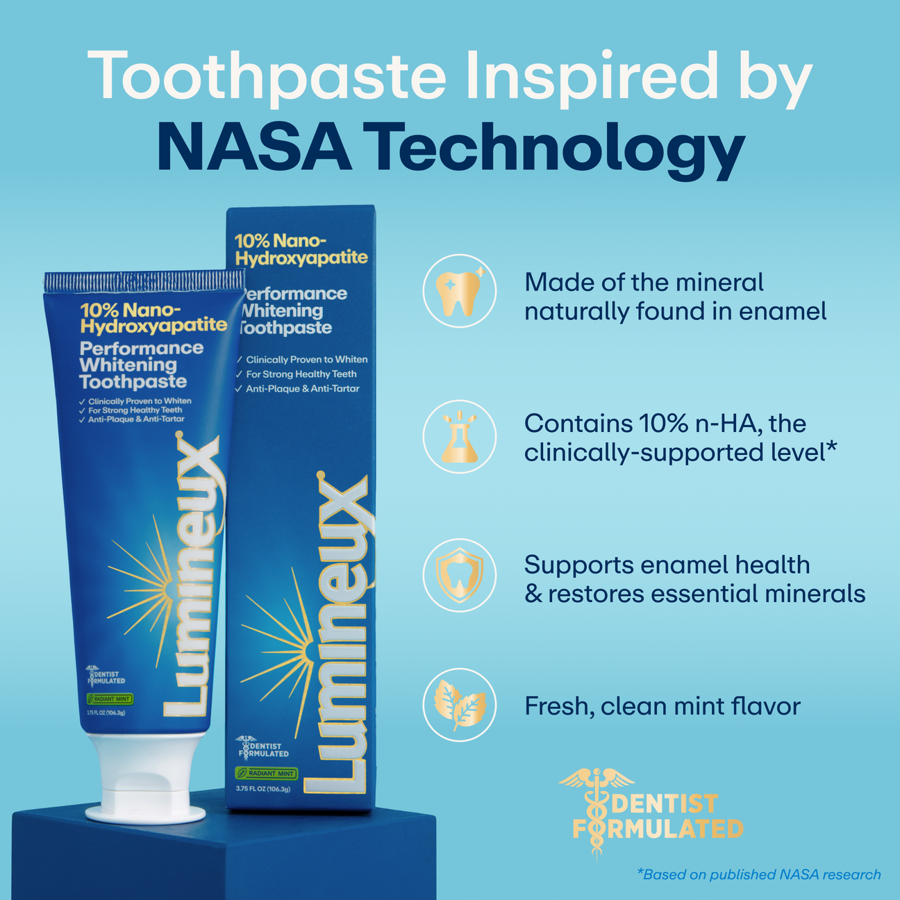Lumineux® 10% Nano Hydroxyapatite Performance Whitening Toothpaste